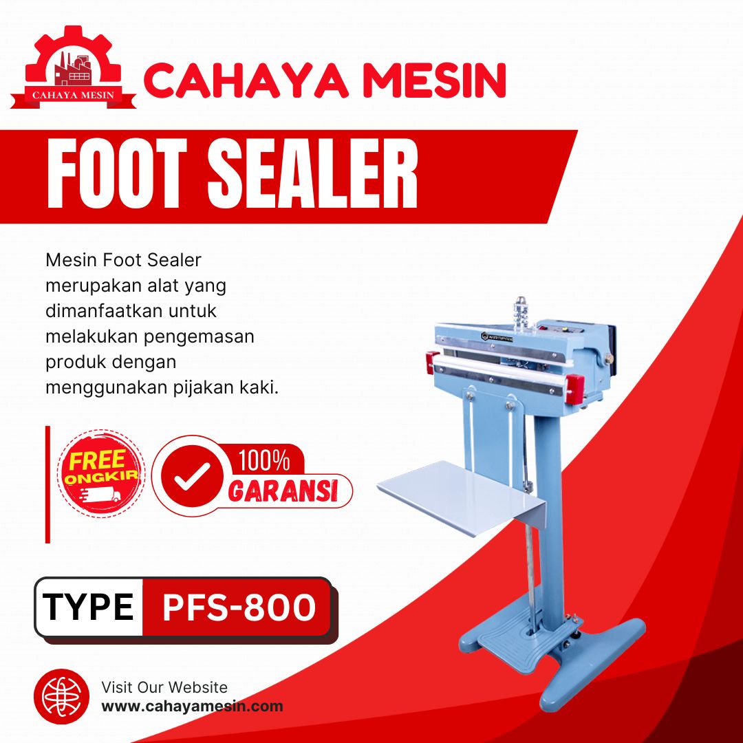Foot Sealer 10mm Seal – PFS800/10 – Cahaya Mesin